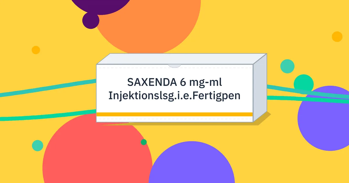 Symbolbild: Packung mit der Aufschrift SAXENDA 6 mg-ml Injektionslsg.i.e.Fertigpen (PZN 19688714) – Verfügbarkeit und Bezug in Apotheken in Frankfurt am Main