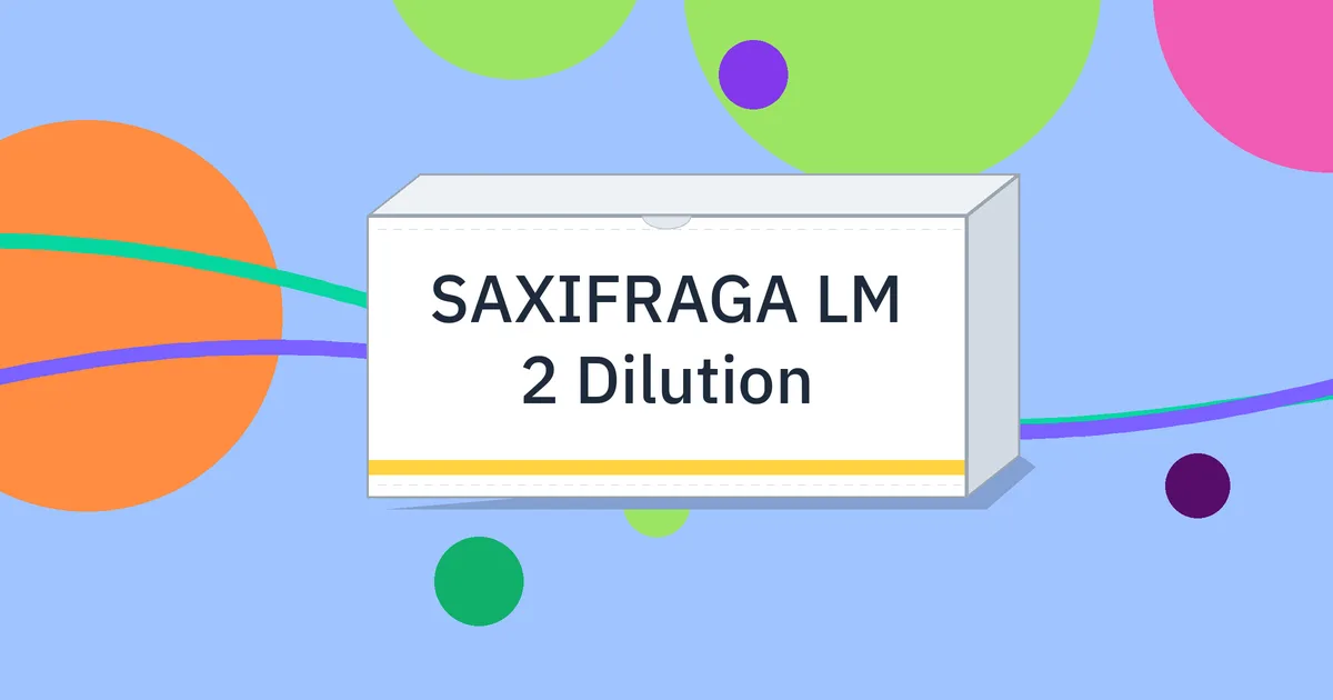 Symbolbild: Packung mit der Aufschrift SAXIFRAGA LM 2 Dilution (PZN 13687990) – Verfügbarkeit und Bezug in Apotheken in Frankfurt am Main