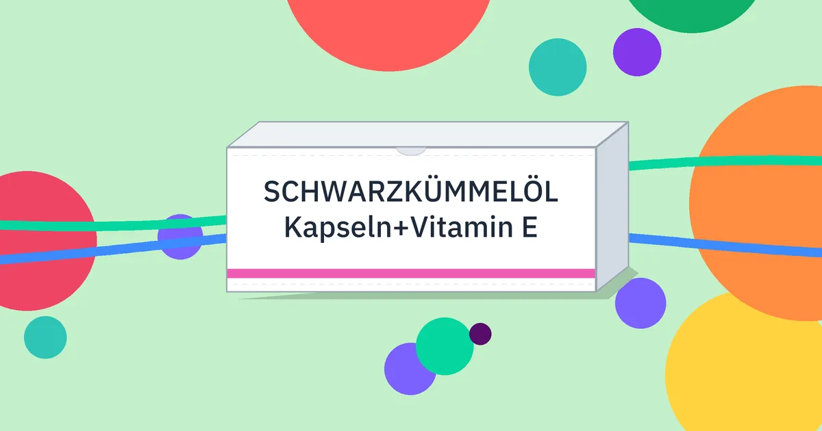 Symbolbild: Packung mit der Aufschrift SCHWARZKÜMMELÖL Kapseln+Vitamin E (PZN 19799075) – Verfügbarkeit und Bezug in Apotheken in Frankfurt am Main