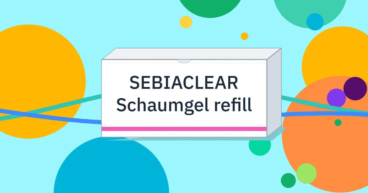 Symbolbild: Packung mit der Aufschrift SEBIACLEAR Schaumgel refill (PZN 20787700) – Verfügbarkeit und Bezug in Apotheken in Frankfurt am Main