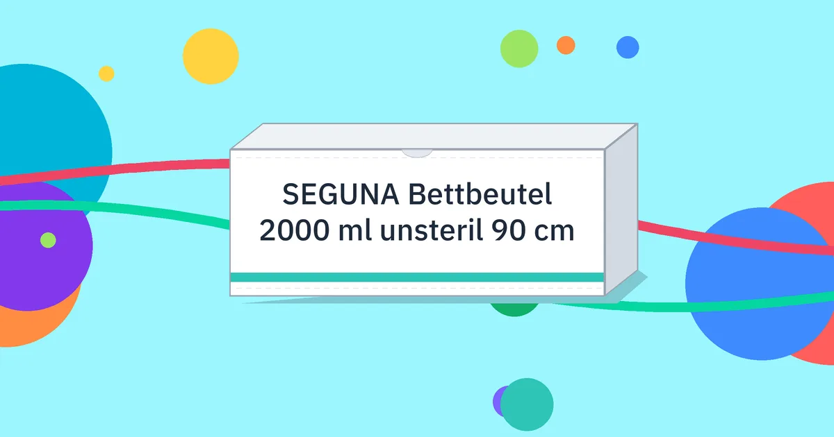 Symbolbild: Packung mit der Aufschrift SEGUNA Bettbeutel 2000 ml unsteril 90 cm (PZN 14312884) – Verfügbarkeit und Bezug in Apotheken in Frankfurt am Main