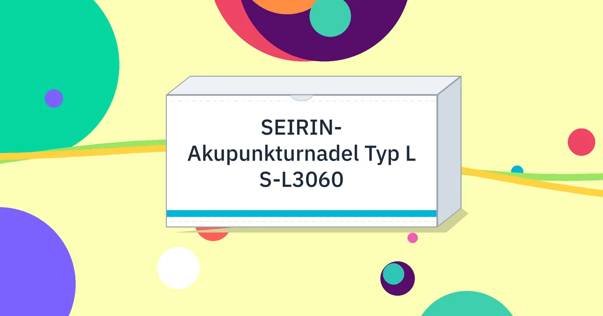 Symbolbild: Packung mit der Aufschrift SEIRIN-Akupunkturnadel Typ L S-L3060 (PZN 04977915) – Verfügbarkeit und Bezug in Apotheken in Frankfurt am Main