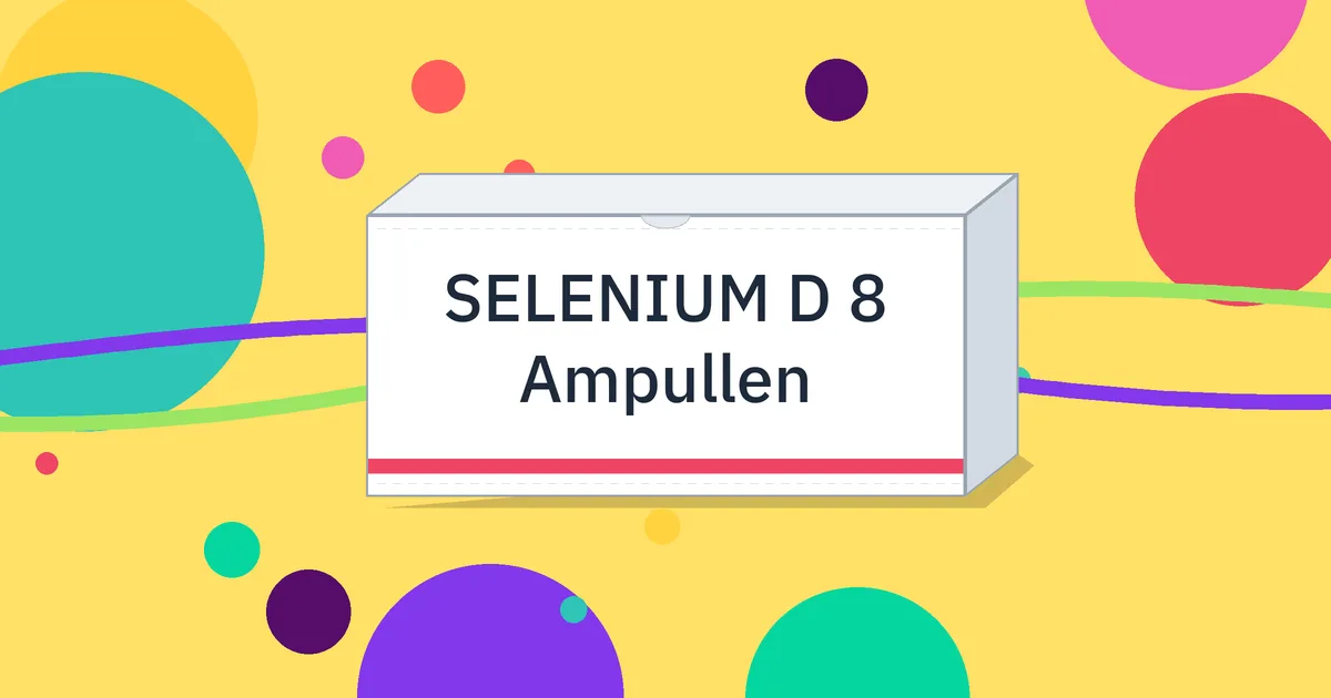Symbolbild: Packung mit der Aufschrift SELENIUM D 8 Ampullen (PZN 11708104) – Verfügbarkeit und Bezug in Apotheken in Frankfurt am Main