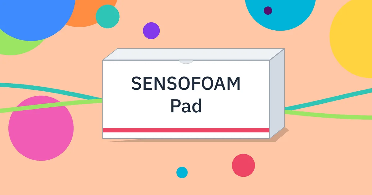 Symbolbild: Packung mit der Aufschrift SENSOFOAM Pad (PZN 06130376) – Verfügbarkeit und Bezug in Apotheken in Frankfurt am Main