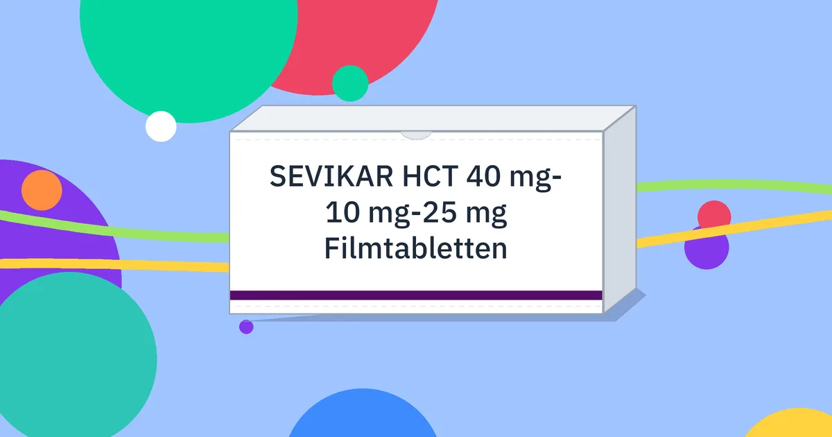 Symbolbild: Packung mit der Aufschrift SEVIKAR HCT 40 mg-10 mg-25 mg Filmtabletten (PZN 17275155) – Verfügbarkeit und Bezug in Apotheken in Frankfurt am Main