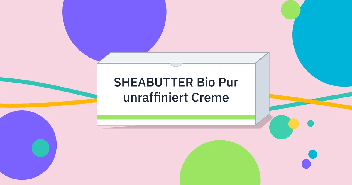 Symbolbild: Packung mit der Aufschrift SHEABUTTER Bio Pur unraffiniert Creme (PZN 06911665) – Verfügbarkeit und Bezug in Apotheken in Frankfurt am Main