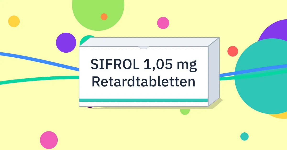 Symbolbild: Packung mit der Aufschrift SIFROL 1,05 mg Retardtabletten (PZN 00268234) – Verfügbarkeit und Bezug in Apotheken in Frankfurt am Main