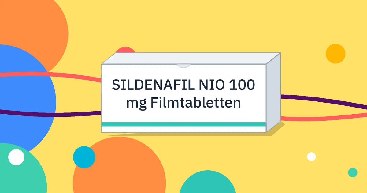 Symbolbild: Packung mit der Aufschrift SILDENAFIL NIO 100 mg Filmtabletten (PZN 16358815) – Verfügbarkeit und Bezug in Apotheken in Frankfurt am Main