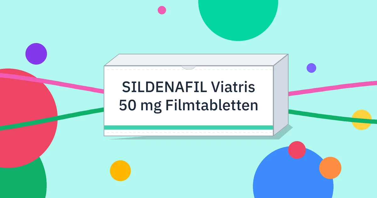 Symbolbild: Packung mit der Aufschrift SILDENAFIL Viatris 50 mg Filmtabletten (PZN 17901747) – Verfügbarkeit und Bezug in Apotheken in Frankfurt am Main