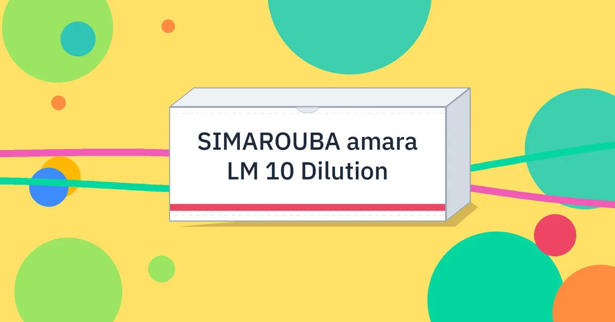 Symbolbild: Packung mit der Aufschrift SIMAROUBA amara LM 10 Dilution (PZN 13679915) – Verfügbarkeit und Bezug in Apotheken in Frankfurt am Main