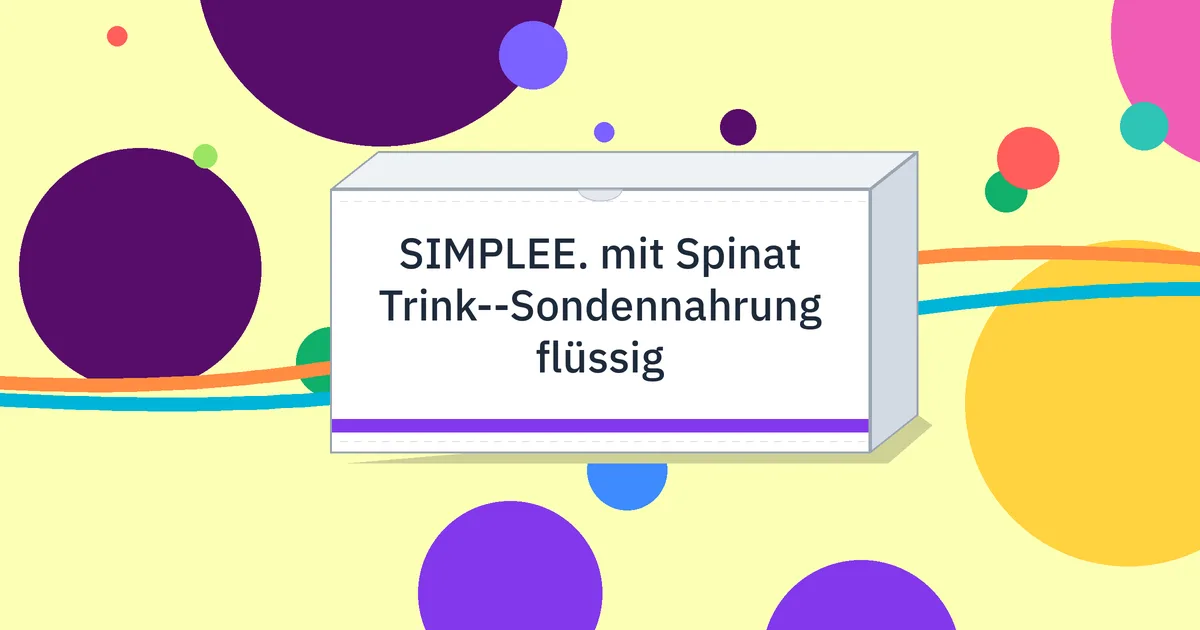 Symbolbild: Packung mit der Aufschrift SIMPLEE. mit Spinat Trink--Sondennahrung flüssig (PZN 19896542) – Verfügbarkeit und Bezug in Apotheken in Frankfurt am Main