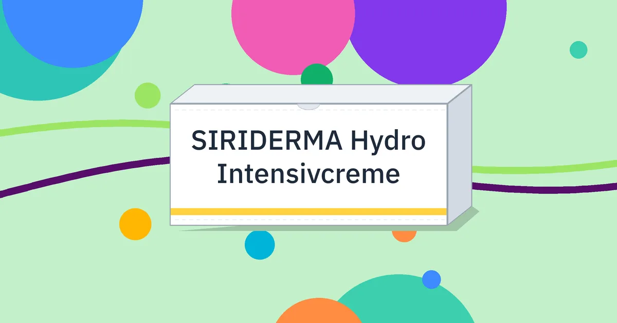Symbolbild: Packung mit der Aufschrift SIRIDERMA Hydro Intensivcreme (PZN 18407593) – Verfügbarkeit und Bezug in Apotheken in Frankfurt am Main