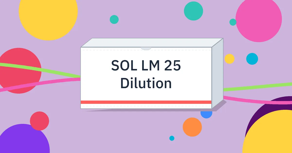 Symbolbild: Packung mit der Aufschrift SOL LM 25 Dilution (PZN 13192053) – Verfügbarkeit und Bezug in Apotheken in Frankfurt am Main