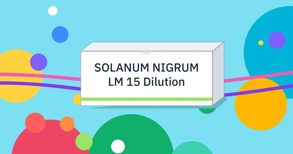 Symbolbild: Packung mit der Aufschrift SOLANUM NIGRUM LM 15 Dilution (PZN 13192886) – Verfügbarkeit und Bezug in Apotheken in Frankfurt am Main