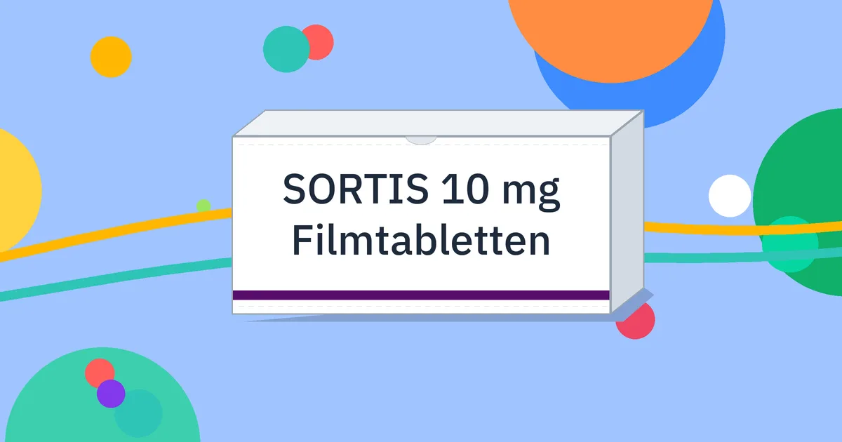 Symbolbild: Packung mit der Aufschrift SORTIS 10 mg Filmtabletten (PZN 19196514) – Verfügbarkeit und Bezug in Apotheken in Frankfurt am Main