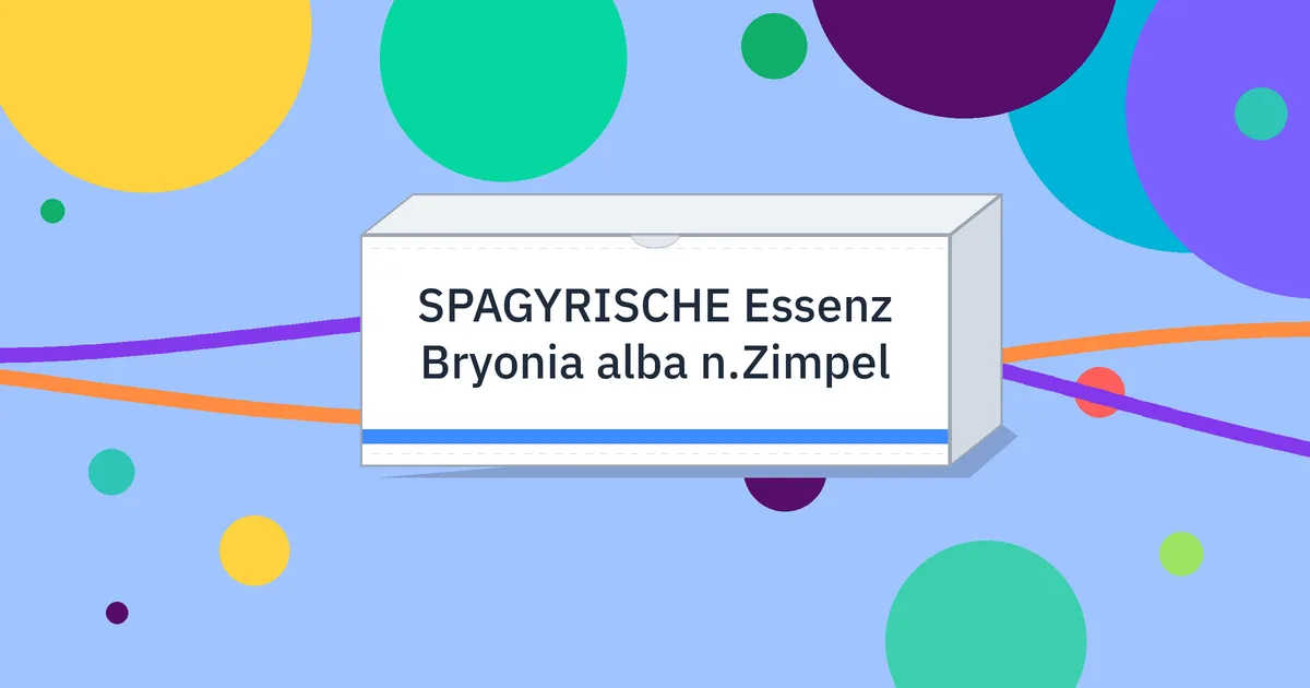 Symbolbild: Packung mit der Aufschrift SPAGYRISCHE Essenz Bryonia alba n.Zimpel (PZN 00915952) – Verfügbarkeit und Bezug in Apotheken in Frankfurt am Main