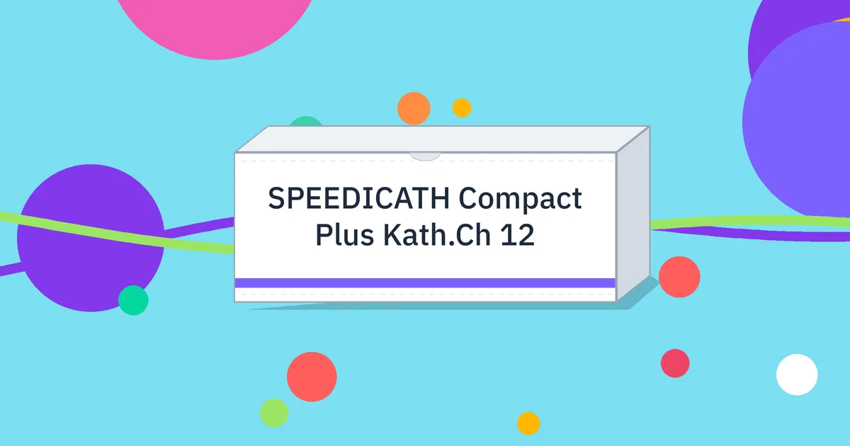 Symbolbild: Packung mit der Aufschrift SPEEDICATH Compact Plus Kath.Ch 12 (PZN 05531506) – Verfügbarkeit und Bezug in Apotheken in Frankfurt am Main