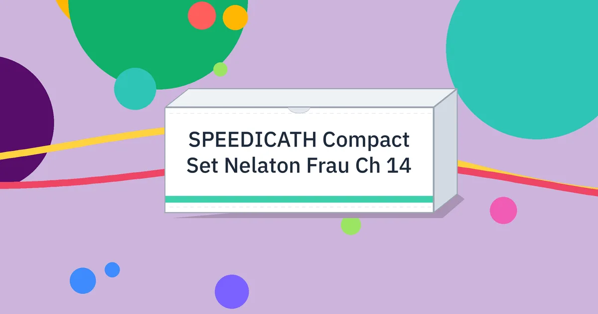Symbolbild: Packung mit der Aufschrift SPEEDICATH Compact Set Nelaton Frau Ch 14 (PZN 10358783) – Verfügbarkeit und Bezug in Apotheken in Frankfurt am Main