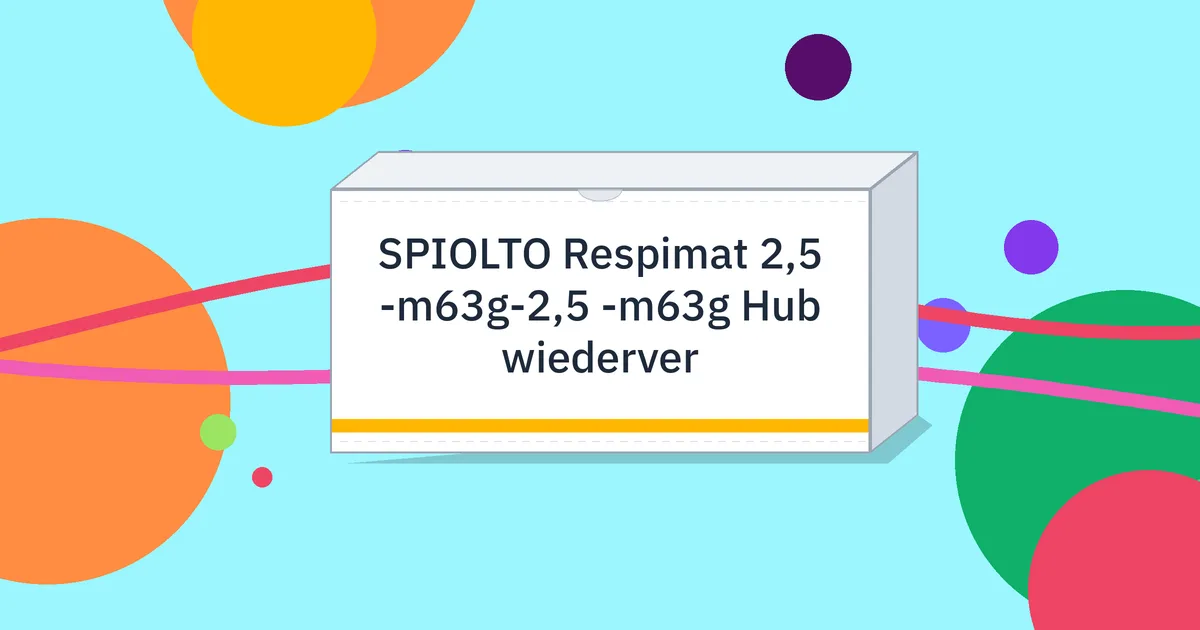 Symbolbild: Packung mit der Aufschrift SPIOLTO Respimat 2,5 -m63g-2,5 -m63g Hub wiederver (PZN 15996755) – Verfügbarkeit und Bezug in Apotheken in Frankfurt am Main