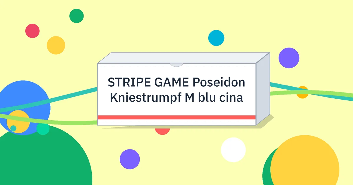 Symbolbild: Packung mit der Aufschrift STRIPE GAME Poseidon Kniestrumpf M blu cina (PZN 20209914) – Verfügbarkeit und Bezug in Apotheken in Frankfurt am Main