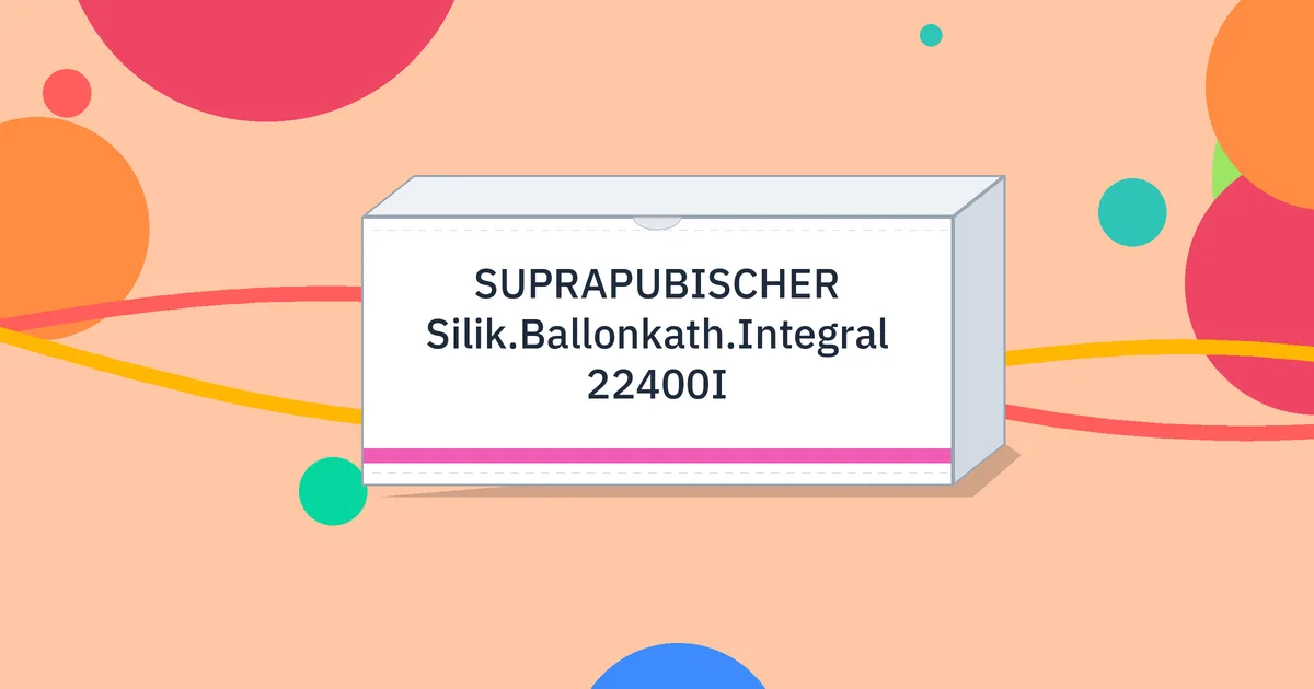 Symbolbild: Packung mit der Aufschrift SUPRAPUBISCHER Silik.Ballonkath.Integral 22400I (PZN 05749458) – Verfügbarkeit und Bezug in Apotheken in Frankfurt am Main