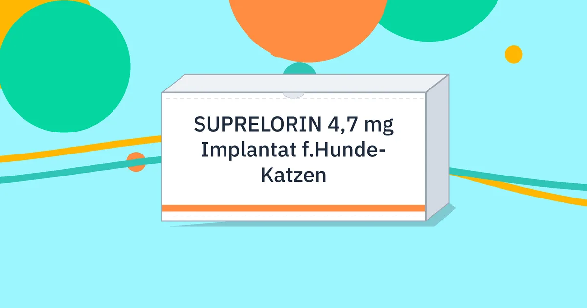 Symbolbild: Packung mit der Aufschrift SUPRELORIN 4,7 mg Implantat f.Hunde-Katzen (PZN 05354441) – Verfügbarkeit und Bezug in Apotheken in Frankfurt am Main