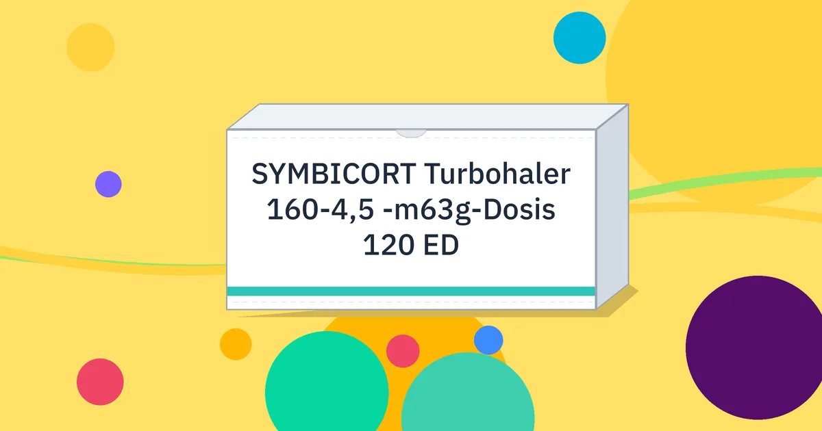 Symbolbild: Packung mit der Aufschrift SYMBICORT Turbohaler 160-4,5 -m63g-Dosis 120 ED (PZN 06195803) – Verfügbarkeit und Bezug in Apotheken in Frankfurt am Main