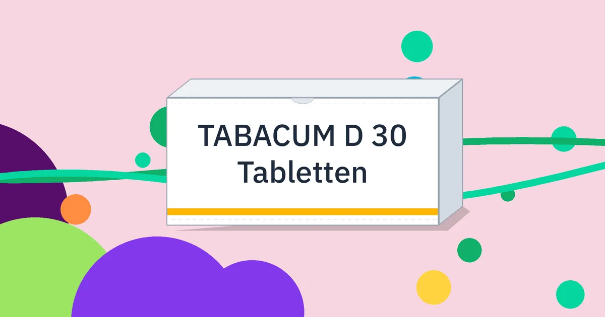 Symbolbild: Packung mit der Aufschrift TABACUM D 30 Tabletten (PZN 02636624) – Verfügbarkeit und Bezug in Apotheken in Frankfurt am Main