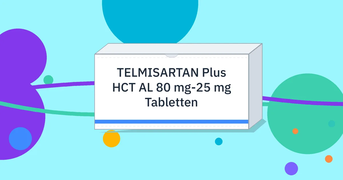 Symbolbild: Packung mit der Aufschrift TELMISARTAN Plus HCT AL 80 mg-25 mg Tabletten (PZN 07201629) – Verfügbarkeit und Bezug in Apotheken in Frankfurt am Main