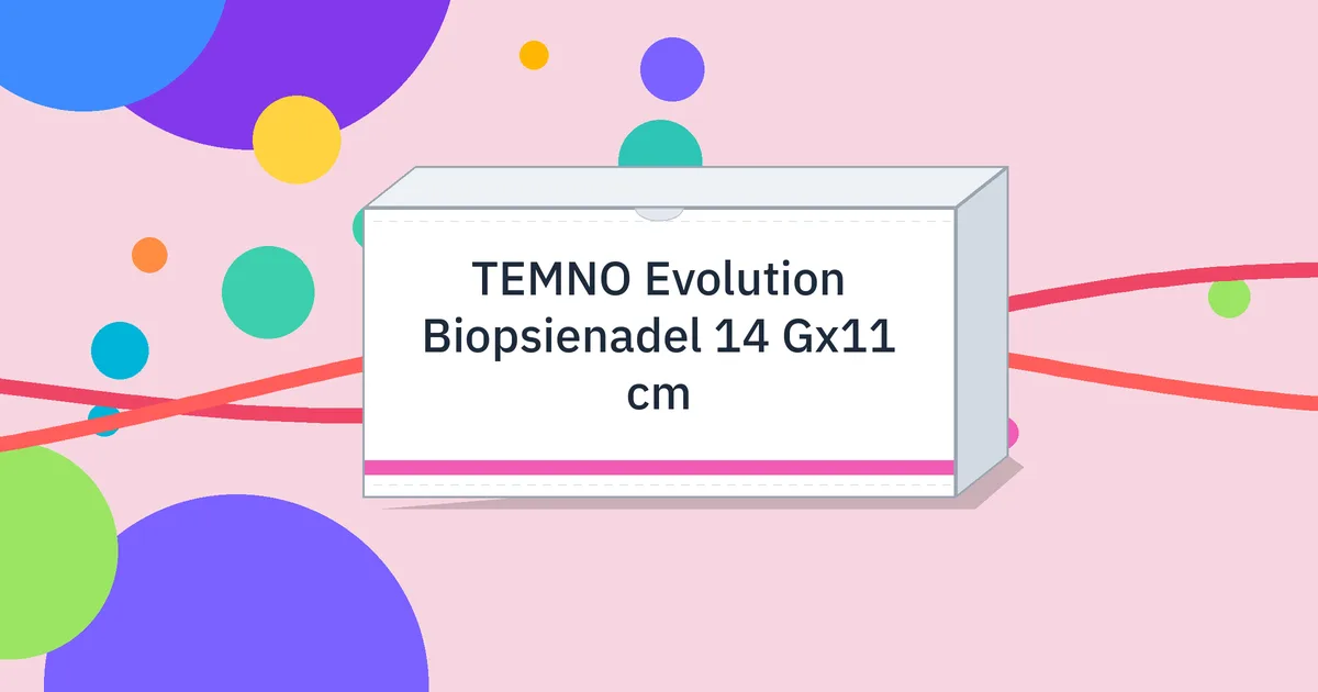 Symbolbild: Packung mit der Aufschrift TEMNO Evolution Biopsienadel 14 Gx11 cm (PZN 18765766) – Verfügbarkeit und Bezug in Apotheken in Frankfurt am Main