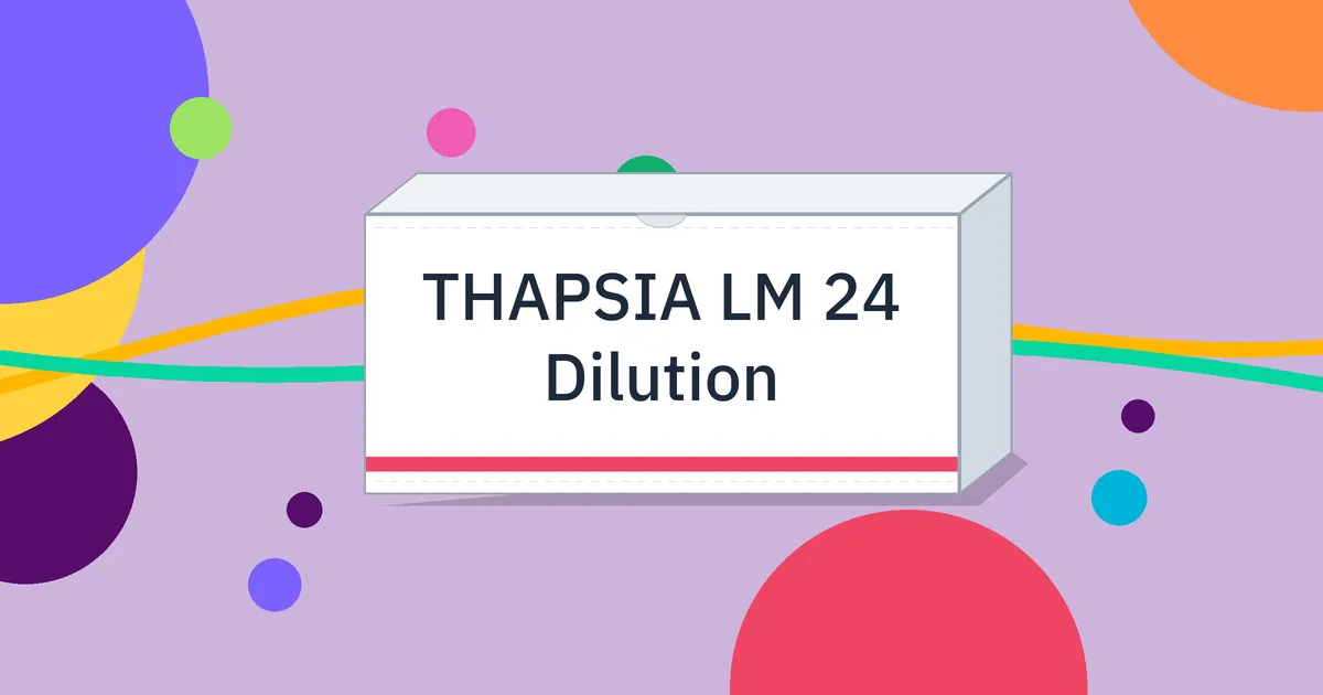 Symbolbild: Packung mit der Aufschrift THAPSIA LM 24 Dilution (PZN 13690207) – Verfügbarkeit und Bezug in Apotheken in Frankfurt am Main