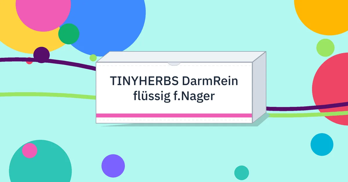 Symbolbild: Packung mit der Aufschrift TINYHERBS DarmRein flüssig f.Nager (PZN 19623850) – Verfügbarkeit und Bezug in Apotheken in Frankfurt am Main