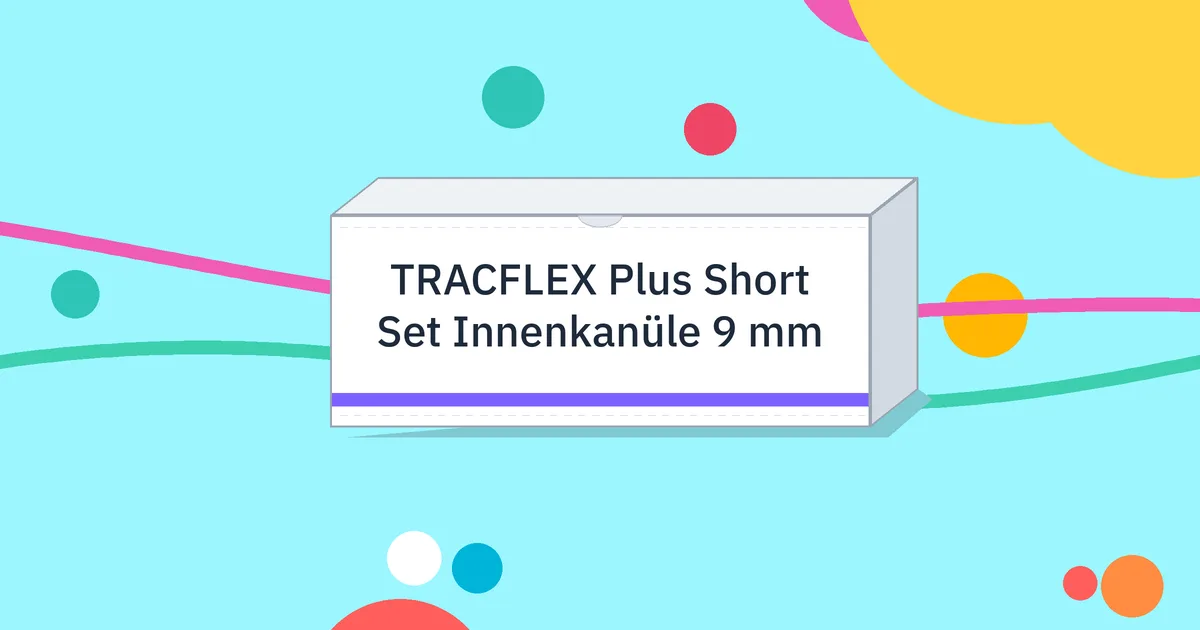 Symbolbild: Packung mit der Aufschrift TRACFLEX Plus Short Set Innenkanüle 9 mm (PZN 20934147) – Verfügbarkeit und Bezug in Apotheken in Frankfurt am Main