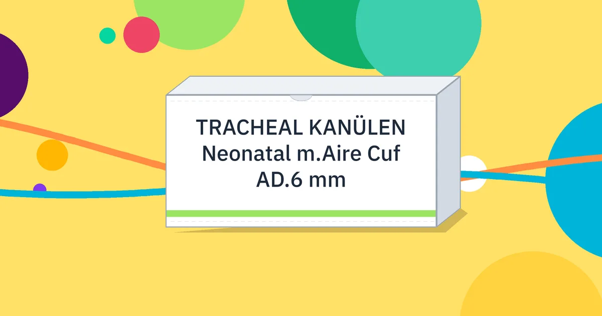 Symbolbild: Packung mit der Aufschrift TRACHEAL KANÜLEN Neonatal m.Aire Cuf AD.6 mm (PZN 09217422) – Verfügbarkeit und Bezug in Apotheken in Frankfurt am Main