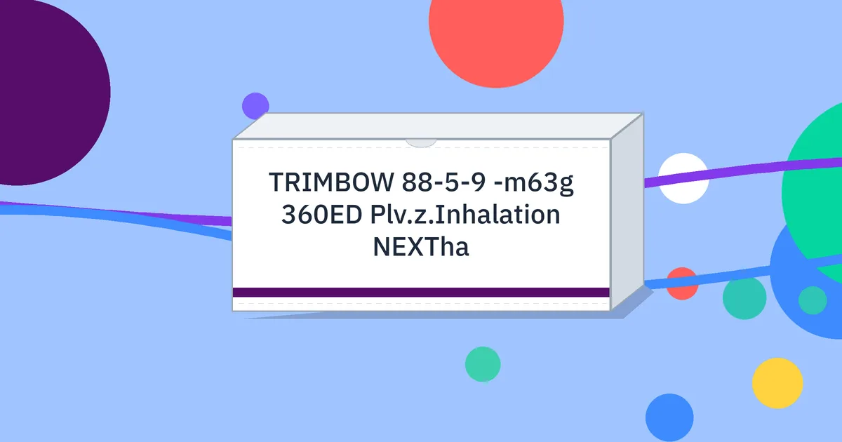Symbolbild: Packung mit der Aufschrift TRIMBOW 88-5-9 -m63g 360ED Plv.z.Inhalation NEXTha (PZN 18359078) – Verfügbarkeit und Bezug in Apotheken in Frankfurt am Main