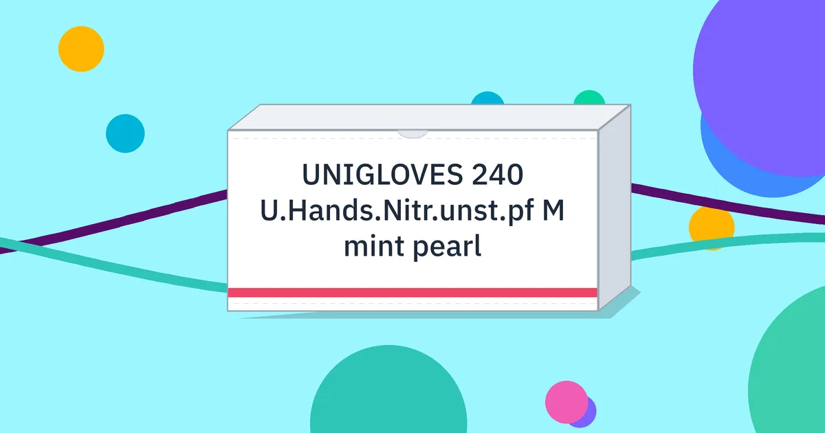 Symbolbild: Packung mit der Aufschrift UNIGLOVES 240 U.Hands.Nitr.unst.pf M mint pearl (PZN 18102126) – Verfügbarkeit und Bezug in Apotheken in Frankfurt am Main