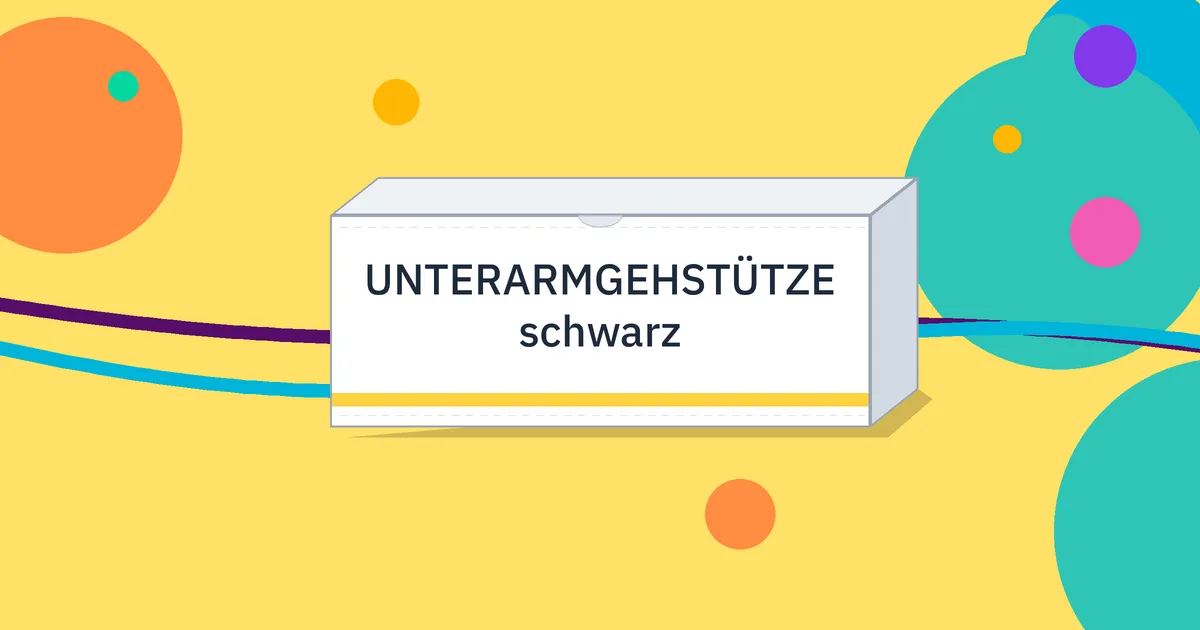 Symbolbild: Packung mit der Aufschrift UNTERARMGEHSTÜTZE schwarz (PZN 10074904) – Verfügbarkeit und Bezug in Apotheken in Frankfurt am Main