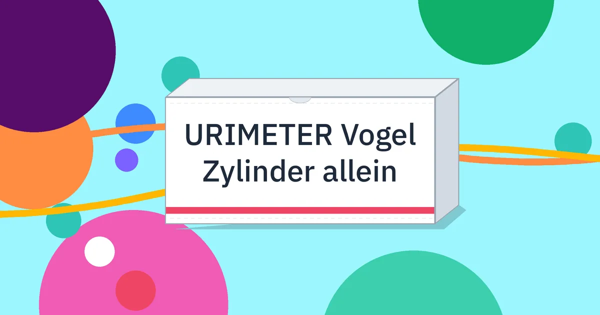 Symbolbild: Packung mit der Aufschrift URIMETER Vogel Zylinder allein (PZN 04865926) – Verfügbarkeit und Bezug in Apotheken in Frankfurt am Main