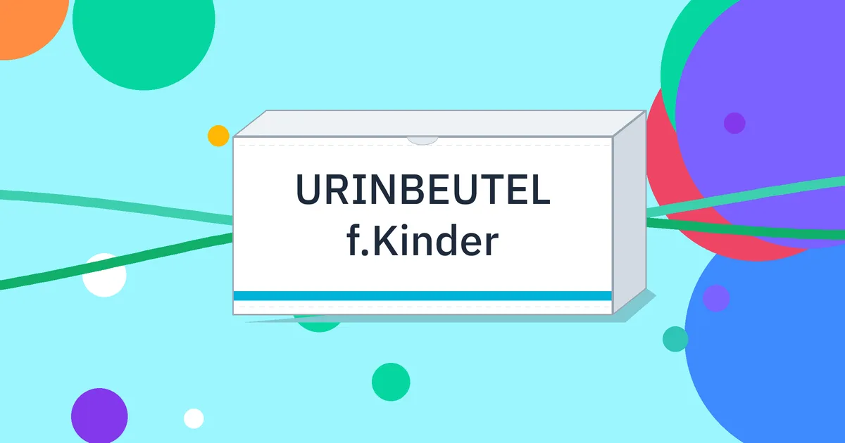 Symbolbild: Packung mit der Aufschrift URINBEUTEL f.Kinder (PZN 07485590) – Verfügbarkeit und Bezug in Apotheken in Frankfurt am Main