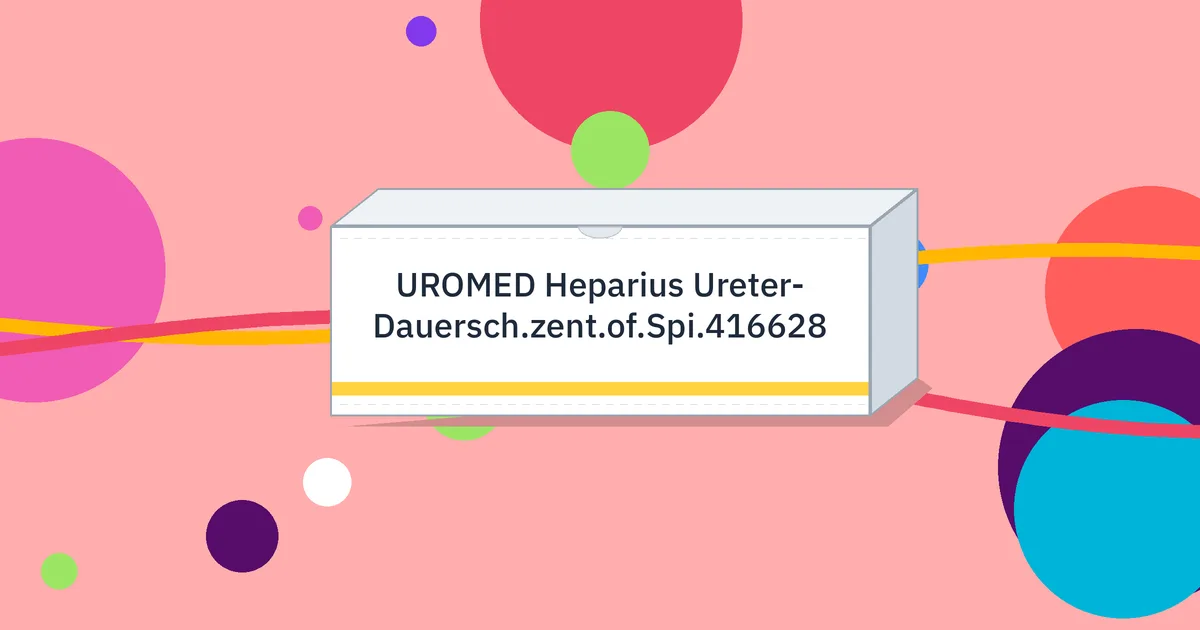 Symbolbild: Packung mit der Aufschrift UROMED Heparius Ureter-Dauersch.zent.of.Spi.416628 (PZN 11370467) – Verfügbarkeit und Bezug in Apotheken in Frankfurt am Main