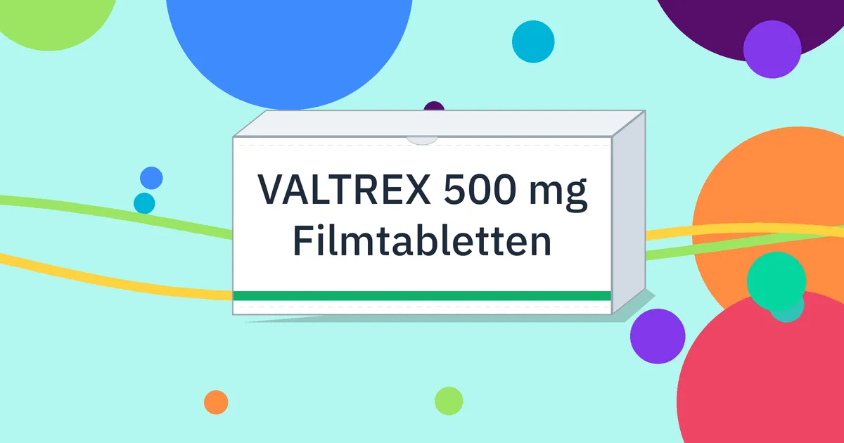 Symbolbild: Packung mit der Aufschrift VALTREX 500 mg Filmtabletten (PZN 20315303) – Verfügbarkeit und Bezug in Apotheken in Frankfurt am Main