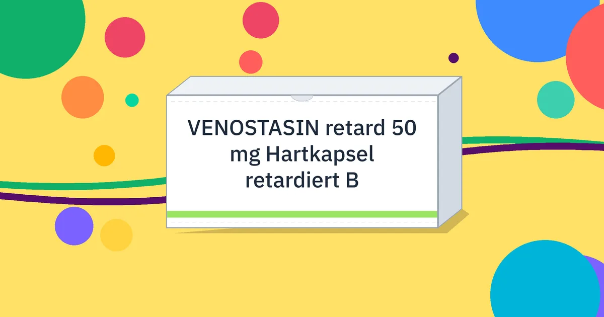 Symbolbild: Packung mit der Aufschrift VENOSTASIN retard 50 mg Hartkapsel retardiert B (PZN 00073252) – Verfügbarkeit und Bezug in Apotheken in Frankfurt am Main