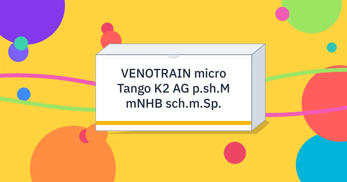 Symbolbild: Packung mit der Aufschrift VENOTRAIN micro Tango K2 AG p.sh.M mNHB sch.m.Sp. (PZN 17762435) – Verfügbarkeit und Bezug in Apotheken in Frankfurt am Main