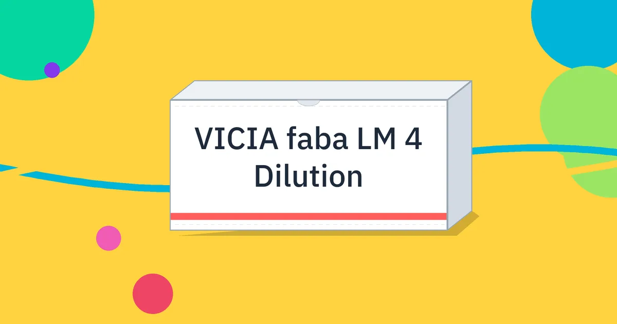 Symbolbild: Packung mit der Aufschrift VICIA faba LM 4 Dilution (PZN 13272504) – Verfügbarkeit und Bezug in Apotheken in Frankfurt am Main
