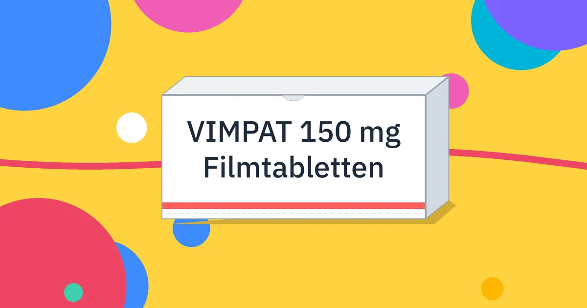 Symbolbild: Packung mit der Aufschrift VIMPAT 150 mg Filmtabletten (PZN 14254342) – Verfügbarkeit und Bezug in Apotheken in Frankfurt am Main