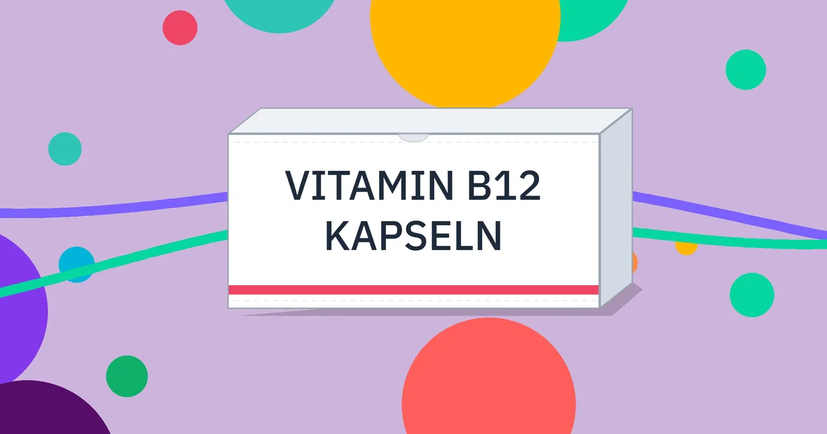 Symbolbild: Packung mit der Aufschrift VITAMIN B12 KAPSELN (PZN 14409046) – Verfügbarkeit und Bezug in Apotheken in Frankfurt am Main