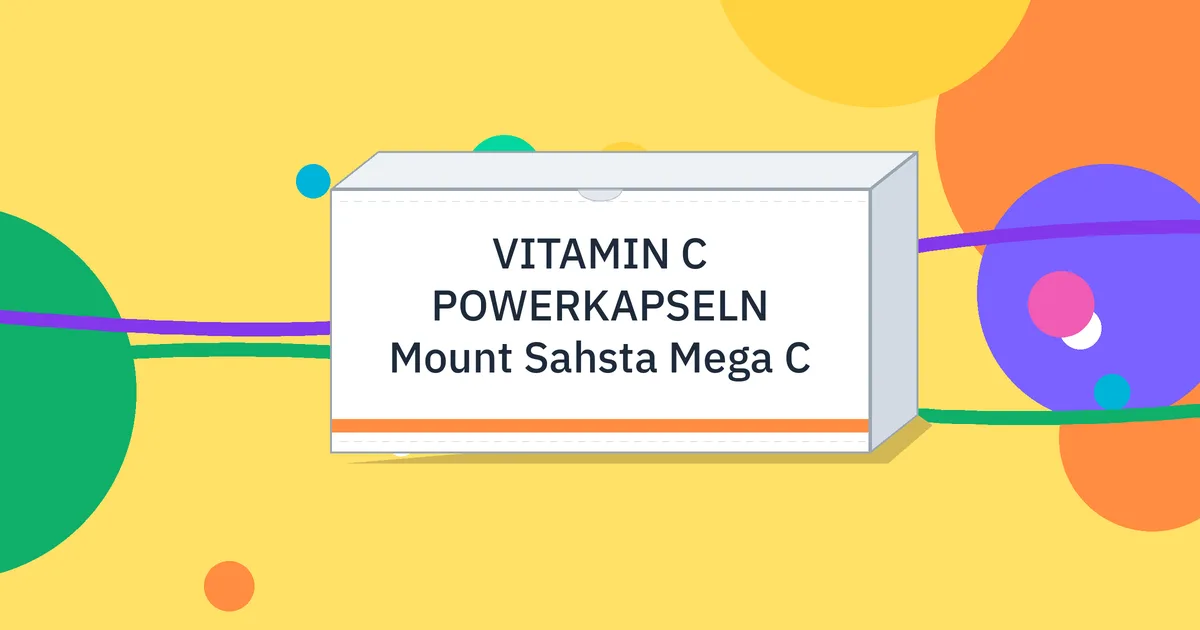 Symbolbild: Packung mit der Aufschrift VITAMIN C POWERKAPSELN Mount Sahsta Mega C (PZN 05374946) – Verfügbarkeit und Bezug in Apotheken in Frankfurt am Main