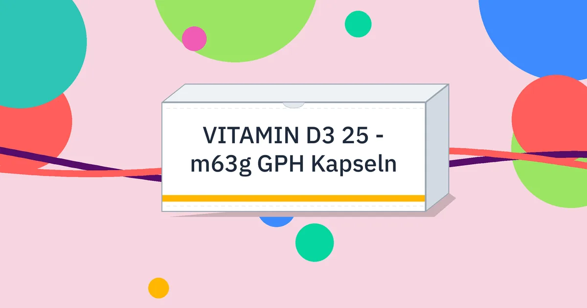 Symbolbild: Packung mit der Aufschrift VITAMIN D3 25 -m63g GPH Kapseln (PZN 04722552) – Verfügbarkeit und Bezug in Apotheken in Frankfurt am Main