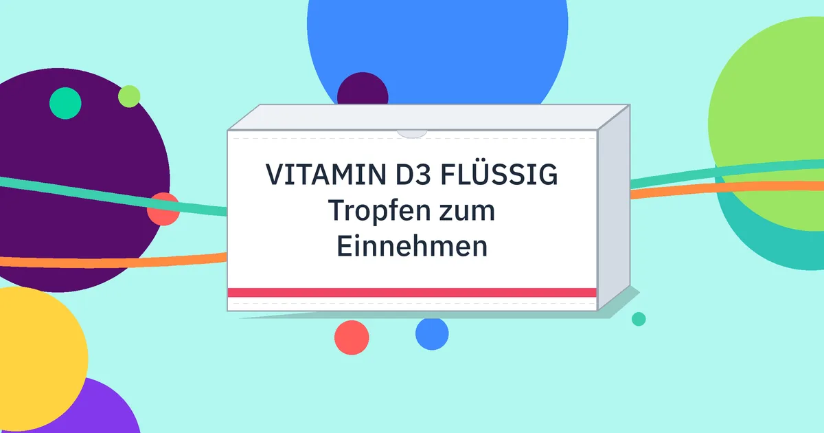 Symbolbild: Packung mit der Aufschrift VITAMIN D3 FLÜSSIG Tropfen zum Einnehmen (PZN 12652239) – Verfügbarkeit und Bezug in Apotheken in Frankfurt am Main