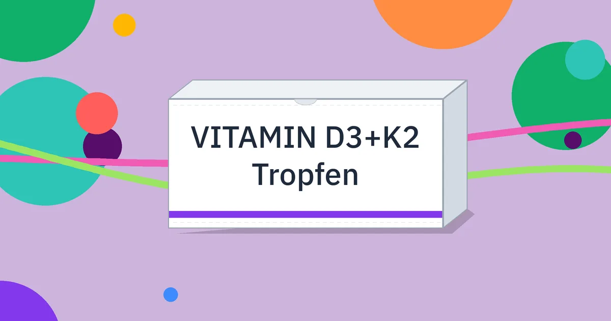 Symbolbild: Packung mit der Aufschrift VITAMIN D3+K2 Tropfen (PZN 20155147) – Verfügbarkeit und Bezug in Apotheken in Frankfurt am Main